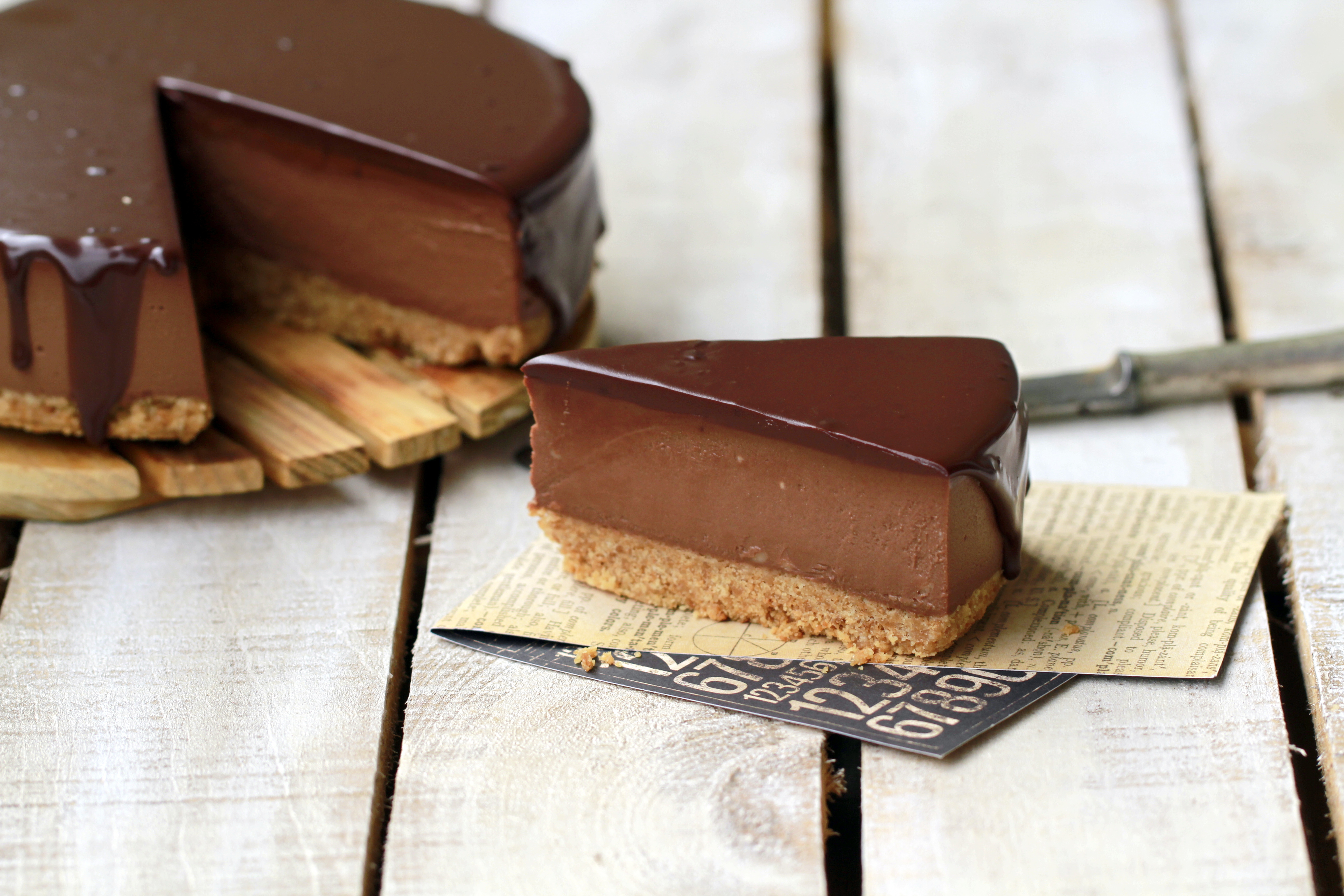 Tarta De Queso Y Chocolate De La Cadena Alimenticia Tarta De Queso Con